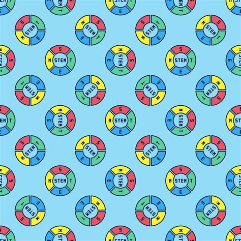 Premium Vector Stem Round Vector Concept Colored Modern Seamless Pattern