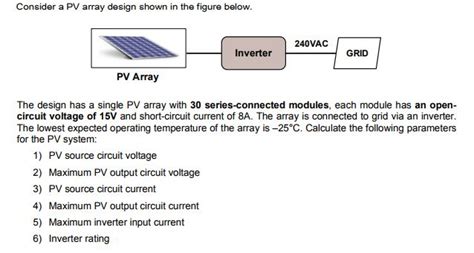 Solved Consider A PV Array Design Shown In The Figure Below Chegg