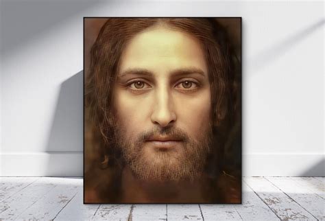 Real Face Of Jesus Christ Canvas Wall Art Jesus Canvas Art Portrait