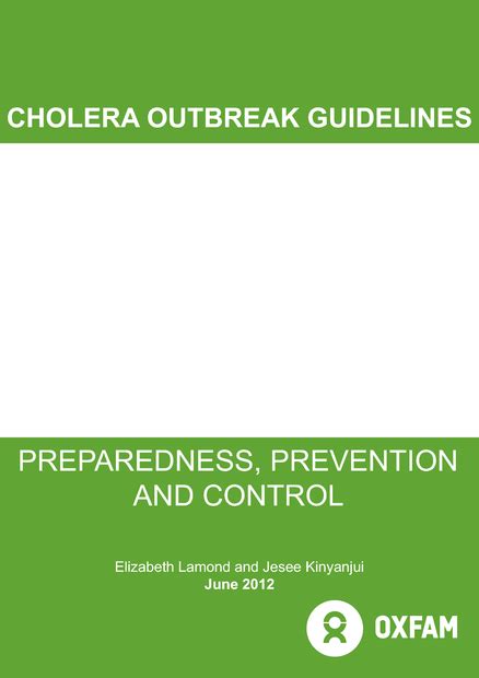 Cholera Outbreak Guidelines Preparedness Prevention And Control