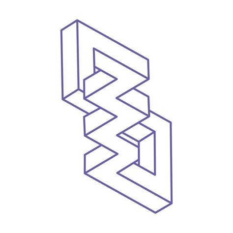 Impossible Optical Illusion Shapes Logo Optical Art Object Impossible Figure Line Art
