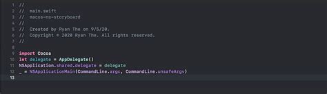 Creating Macos Apps Without A Storyboard Or Xib File With Swift 5 By