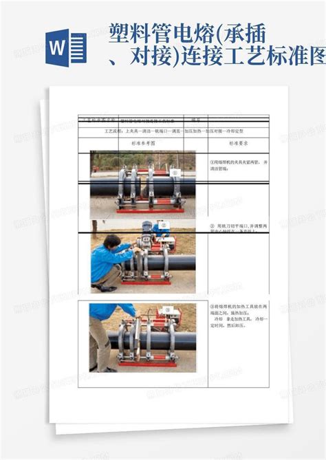 塑料管电熔承插、对接连接工艺标准图示word模板下载编号qxgmzrob熊猫办公