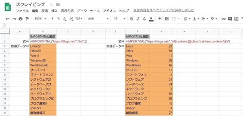 GoogleスプレッドシートのIMPORTHTML XML関数で簡単スクレイピング 俺の開発研究所