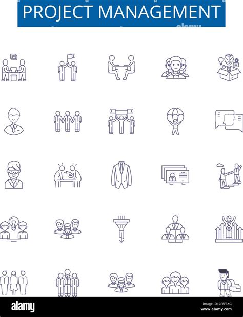 Project Management Line Icons Signs Set Design Collection Of Project