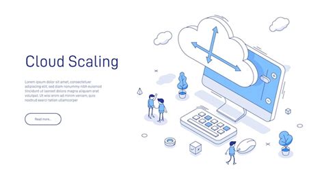Premium Vector Cloud Scaling Solution Concept Cloud Computing