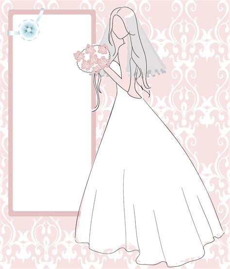 結婚のイラストno181『フレーム：花嫁・新婦』／無料のフリー素材集【花鳥風月】