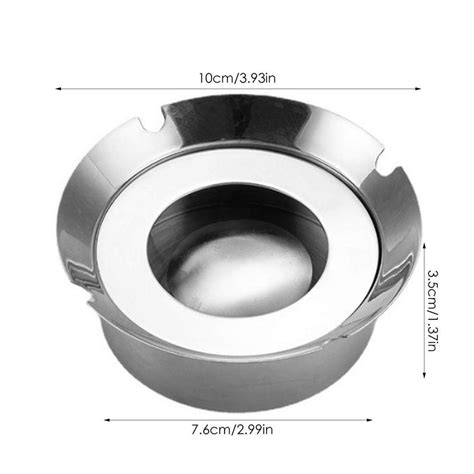 Badu Bg Ветроустойчиви пепелници от неръждаема стомана Сребърен голям метален пепелник за цигари
