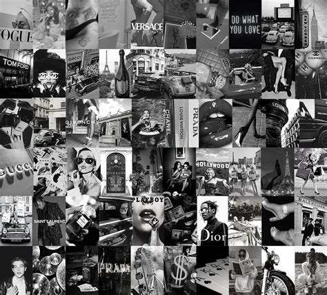 Boujee Black And White Wall Collage Kit Black And White