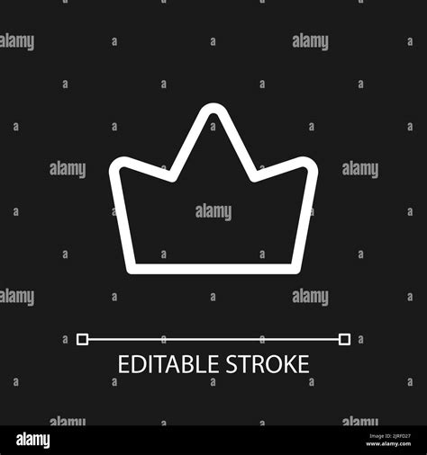 crown pixel perfect white linear ui icon for dark theme stock vector