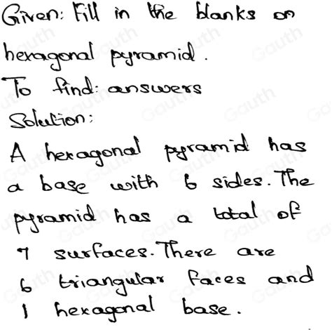 Solved The Base Of A Pyramid Can Be Any Polygon How Many Surfaces Does A Hexagonal Pyramid
