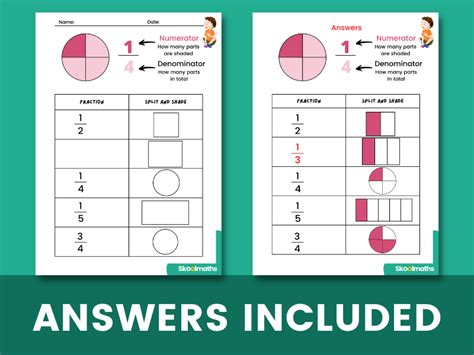 Free Year 1 Fraction Worksheet Teaching Resources
