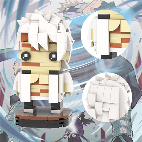 Mooxi Moc Anime Demon Slayer Brick Mini Headz Shinazugawa Sanemi Juego De Construcción