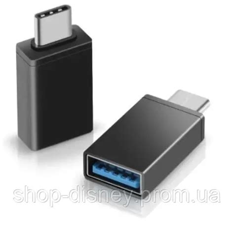 Перехідник USB OTG-01 з телефона на флешку Type-C чорний (ID#2079783064 ...