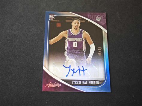 2020 21 Absolute 国王超级新秀 泰瑞斯哈利伯顿 哈里伯顿 Tyrese Haliburton 正新秀rc49编蓝折射签字 Blue Prizm 微瑕如图 Ssp 令狐冲 卡淘