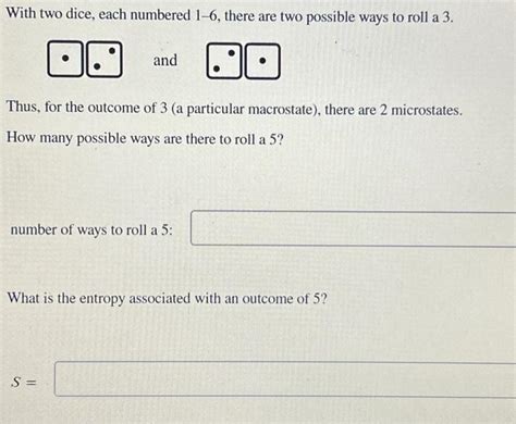 Solved With Two Dice Each Numbered 1−6 There Are Two