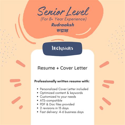 Resume Writing Rudraaksh Senior Level For Years Of Experience ApnaResume