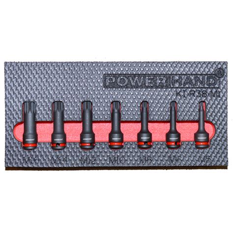 3 8″ Drive Spline Impact Socket Set M5 M16 Powerhand In Foam Tray Workshop Essentials Online