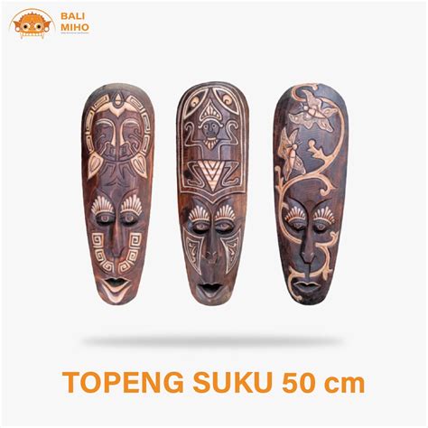 Jual Dekorasi Dinding Patung Topeng Lombok 50cm Topeng Suku Etnik