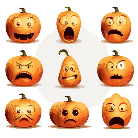 รูปใบหน้าฟักทอง เวกเตอร์ Png Sticker Clipart Cute Jackolantern