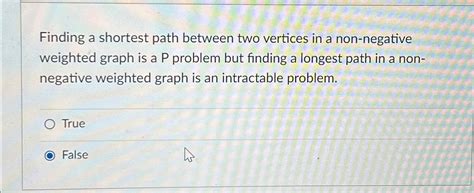 solved finding a shortest path between two vertices in a