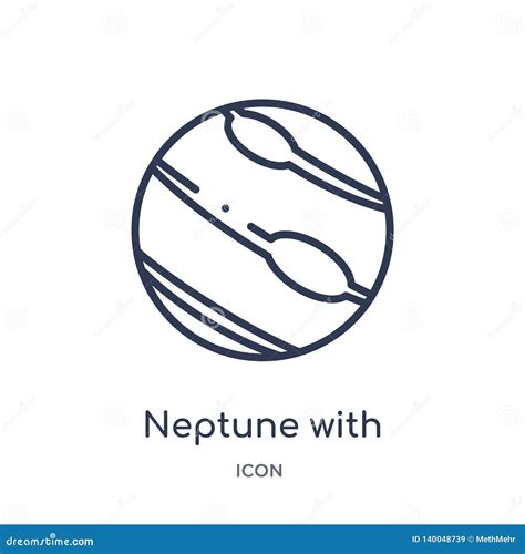 Linear Neptune With Satellite Icon From Astronomy Outline Collection