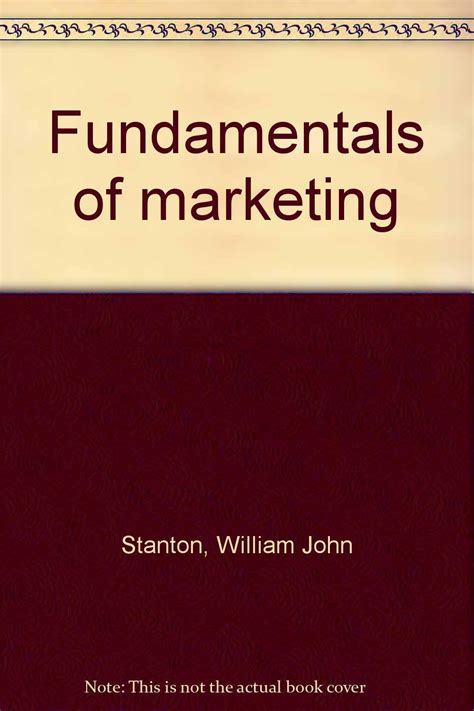 Fundamentals Of Marketing William John Stanton Books