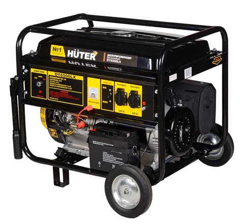 Бензиновый генератор Huter DY6500LX с колесами и аккумулятором купить в ...