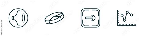 Set Of 4 Linear Icons From User Interface Concept Outline Icons
