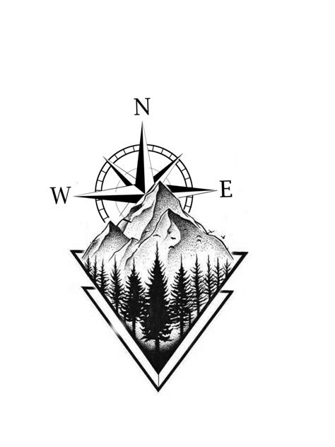 Adventure Compass Tattoo Design