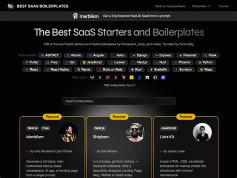 Best Saas Boilerplates Devpost