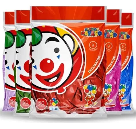 Bolsa De Globos Payaso Pz Elige Color Para Fiesta Latex