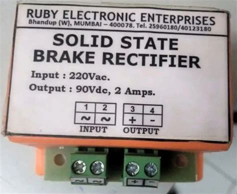 1 3Amps 96 VDC Solid State Brake Rectifier 230V Single Phase Half
