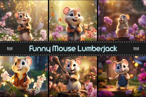 Funny Mouse Lumberjack Graphic By Lionalstudio · Creative Fabrica