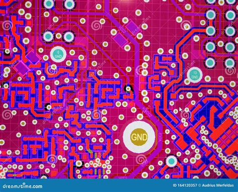Abstract View Of Pcb Design From Computer Screen Stock Image Image Of Circuit Data 164120357