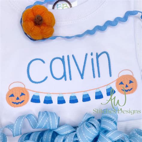 Candy Corn Bunting Halloween Embroidery Design Aw Stitches Designs