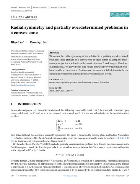 Radial Symmetry And Partially Overdetermined Problems In A Convex Cone