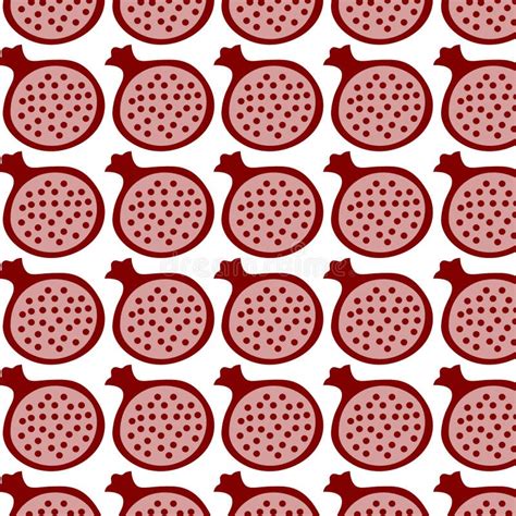 Red Summer Vintage Pomegranate Pattern Stock Vector Illustration Of