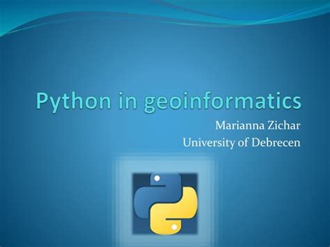 Python In Geoinformatics Pptx