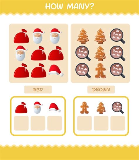 Combien De Dessin Animé Noël Jeu De Comptage Jeu éducatif Pour Les