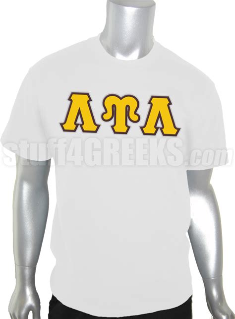 Lambda Upsilon Lambda Greek Letter Screen Printed T Shirt White