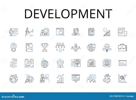 Development Line Icons Collection. Advancement, Evolution, Progression ...