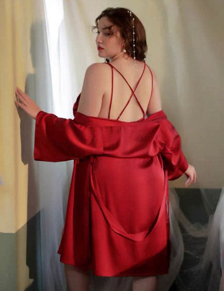 Plus Size Nightie Satin Lace Lingerie Set Floral Nightgown Plus Siz