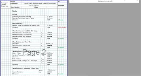 End Plate Connection Design Excel Spreadsheet CivilWeb Spreadsheets
