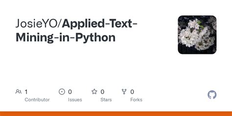 github josieyo applied text mining in python