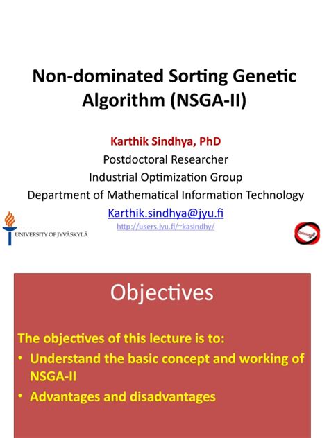 Non Dominated Sorting Genetic Algorithm Nsga Ii Karthik Sindhya