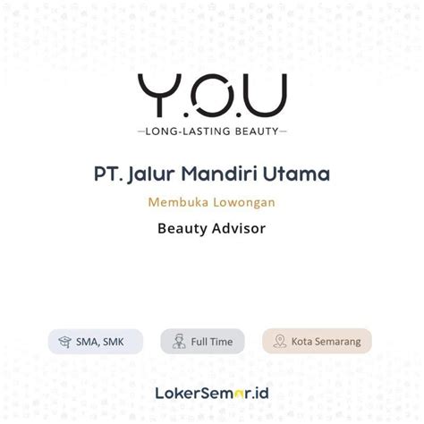 Lowongan Kerja Beauty Advisor Di Pt Jalur Mandiri Utama Lokersemar Id