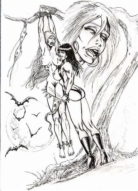 Rule 34 Bondage Cavewoman Crossover Monochrome Nipples Sheena Sheena