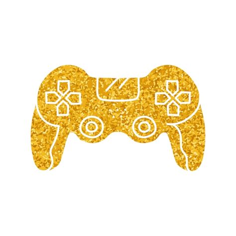 Premium Vector Game Controller Drawing In Gold Color Style