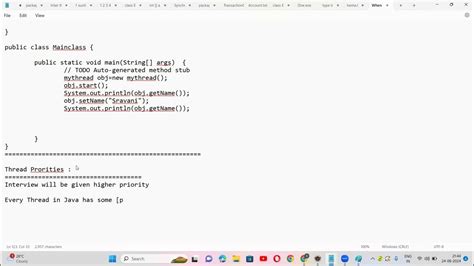 thread priorities and runnable interface programming